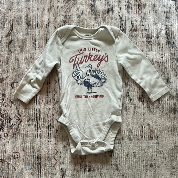 Old Navy | One Pieces | Turkeys First Thanksgiving Cream Onesie | Poshmark